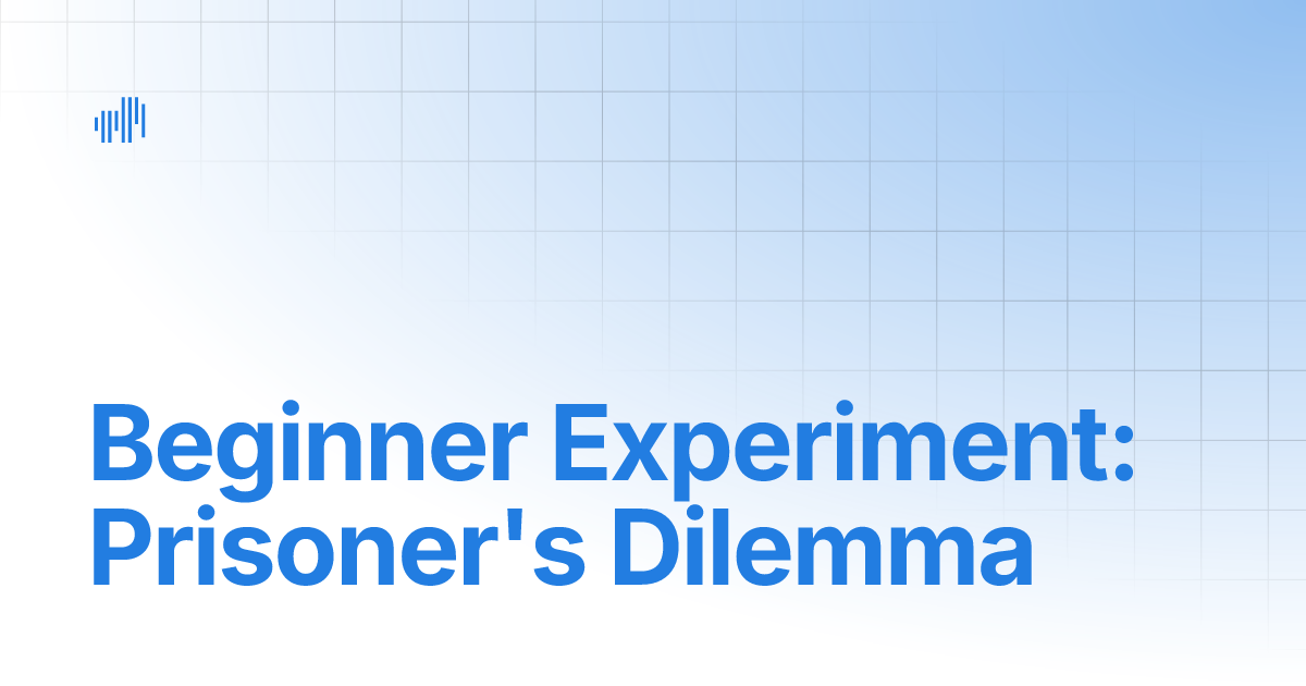Beginner Experiment: Prisoner's Dilemma | Empirica v2 Docs